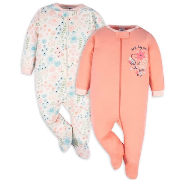 Gerber | Pajamas | Gerber Newborn 2pack Baby Girl Sleepers | Poshmark